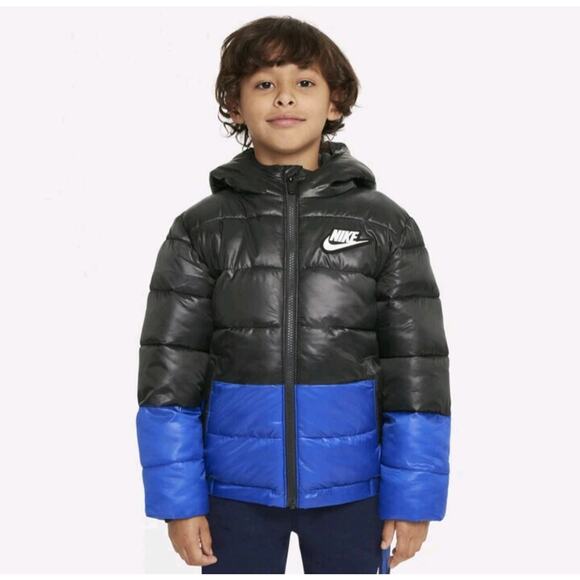 Nike | Jackets & Coats | Toddler Padded Coat Jacket Black Blue Nike ...
